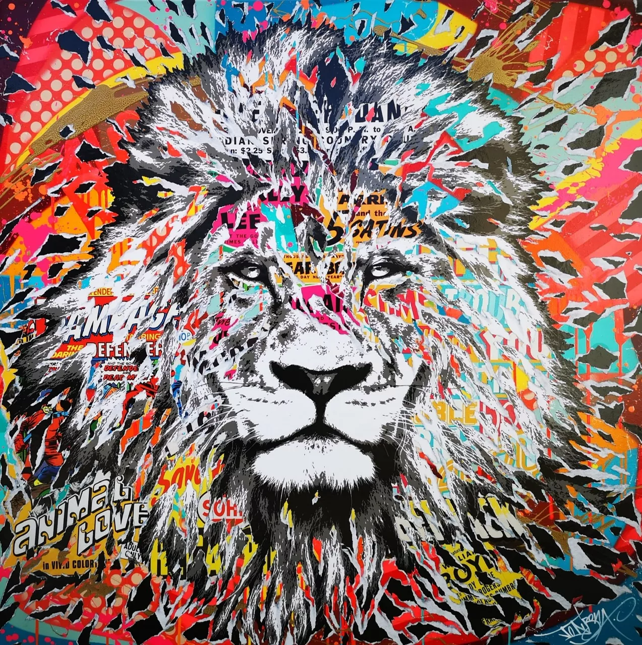 Red house lion - Galerie Barrou Planquart