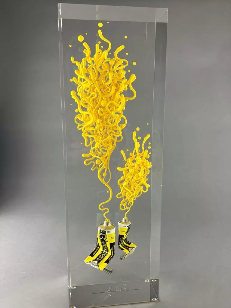 Double tube jaune - Galerie Barrou Planquart